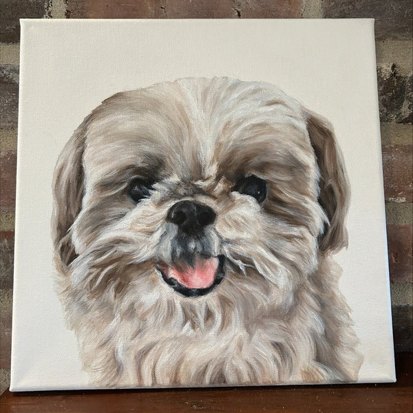 16x20 Custom Dog Painting From Photo on Canvas, Oil Painting Commission ...