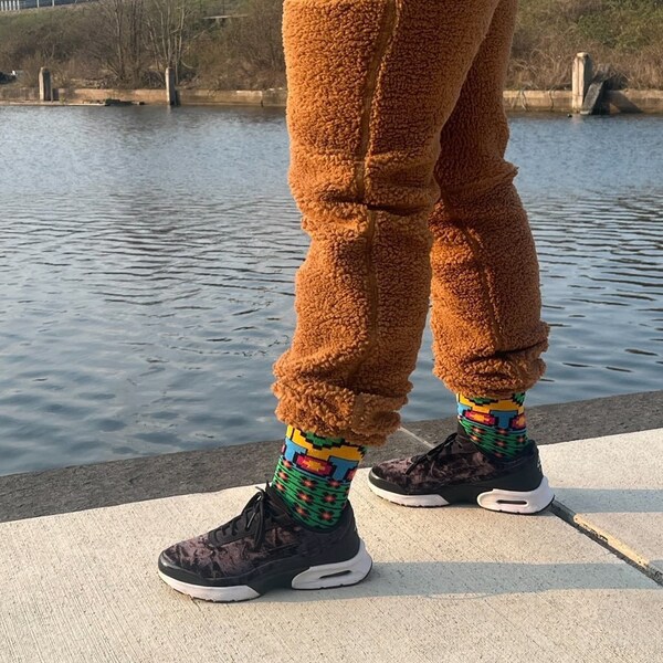 TENGA | African Print Socks, Kwanzaa Socks, Bright Color Afro Art Print ...