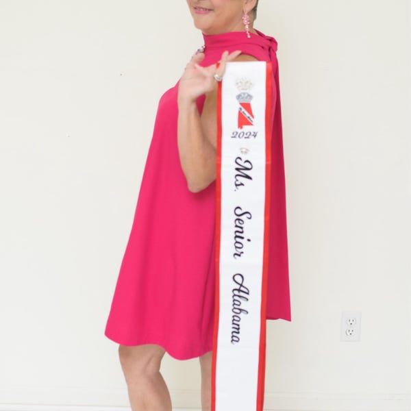 Custom Embroidered Pageant Sash With Caroline Font - Etsy