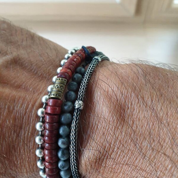 Mens Bracelet, Boho Mens Bracelet, Tribal Mens Bracelet, Gift for Men ...