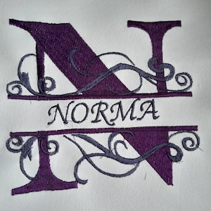 6'' Split Letter Monogram Embroidery Pattern - Etsy
