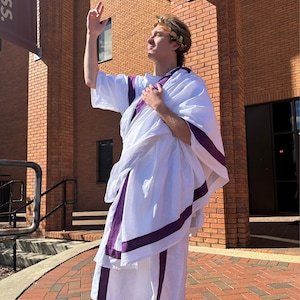 Men's Ancient Roman Senate White Linen Costume Toga for Re-enactment ...