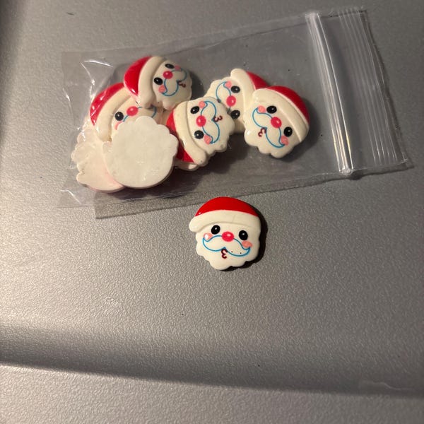 6 Candy Cane Mallows, Fake Marshmallow, Polymer Clay Dessert Cabochons ...