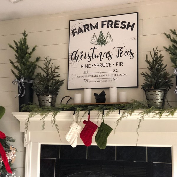 Christmas Sign Farmhouse Decor Gift for Her Farmhouse Christmas Tree ...
