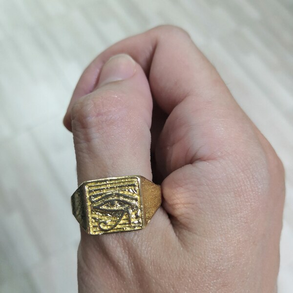 Ra Ring Adjustable Raw Brass (19.5mm 9.5US Inner Size) 3193 - Etsy