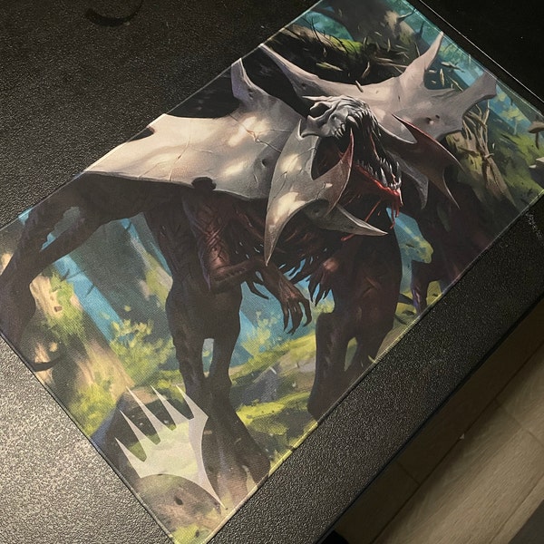 One CUSTOM Playmat WITH Piece of Art + Playzones - 14"x24" / 35,5X60 Cm ...