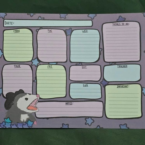 Hissmas Present Possum Sticky Notes feral Christmas Grid Sticky Notes ...