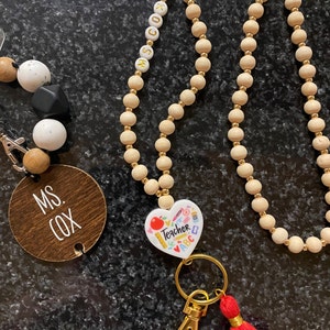 Iridescent Stars Beaded Teacher Lanyard - Etsy