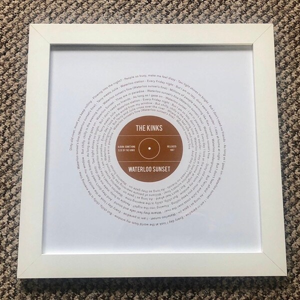 Personalised Foil Printed Favourite Song Lyrics Print Gift, Gold ...