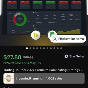 Simple Trading Journal 2024 Backtesting Strategy Google Sheets Planner ...