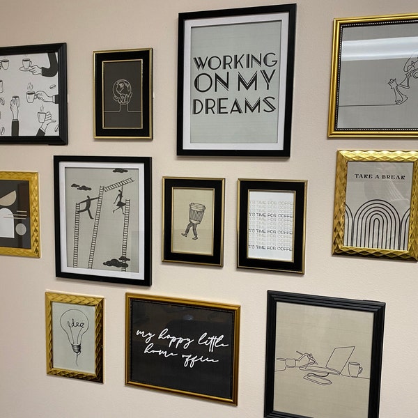 Home Office Set of 10 Prints, Office Wall Decor, Home Office Decor ...