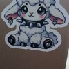 Goth Lamb Sticker - Holographic Lamb Sticker, Cute Pixel Art Punk Lamb ...