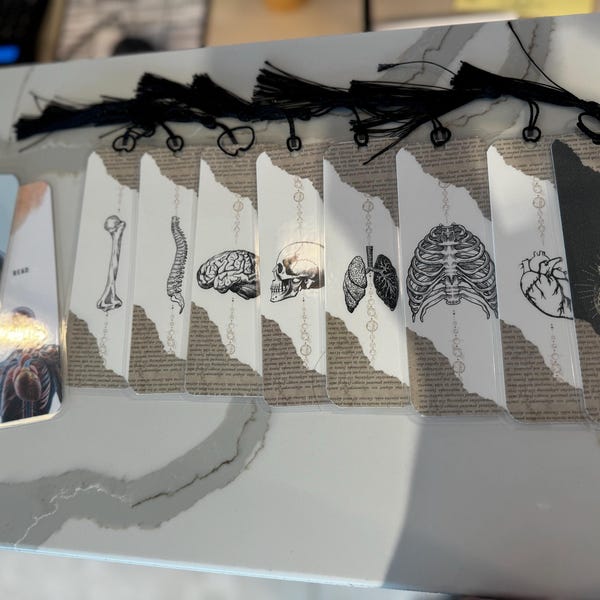 Bookmark Set of 8 for Book Lovers, Anatomy Lovers, and Healthcare ...