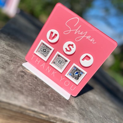 Social Media Sign, QR Code Sign, 3 Icons & QR Codes, SIZE 6x6 Inches - Etsy