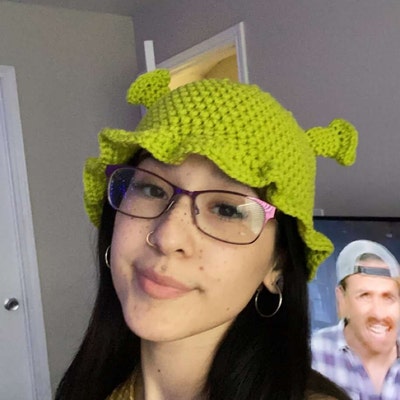 Crochet Shrek/fiona Ogre Bucket Hat in Keylime Green - Etsy