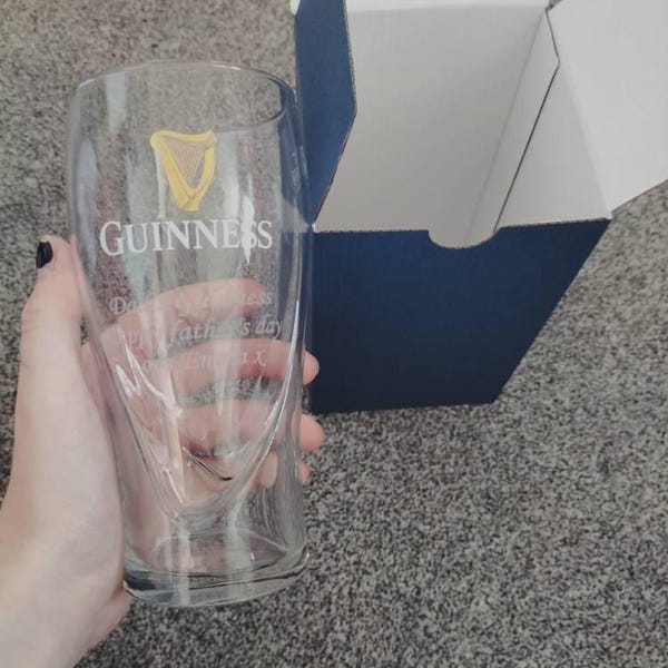 Personalised Engraved Pint Guinness Glass, Perfect for Any Guinness ...