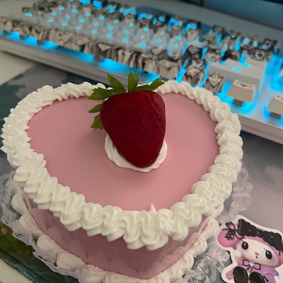 Heart Fake Cake Sprinkle Cherry Mirror White Hangable - Etsy