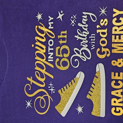 Stepping Into My 65th Birthday With Gods Grace and Mercy Svg, 65 ...