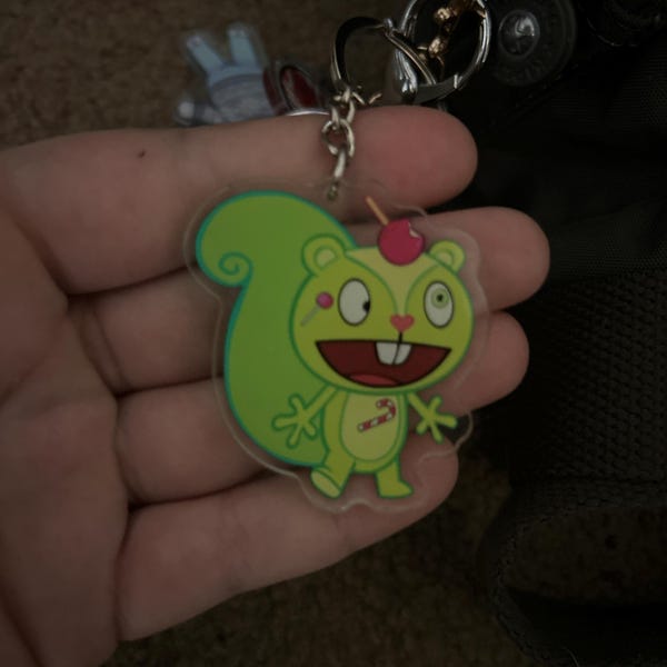 Flippy Happy Tree Friends Sticker Sliding Tin Case Storage Keychain ...