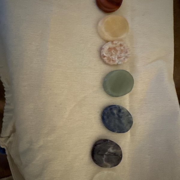 Worry Stone 7 CHAKRA KIT With Drawstring Pouch (chakra Stone Set ...