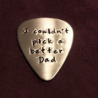 Fathers Day Dads Personalized Guitar Pick Hand Stamped - Etsy