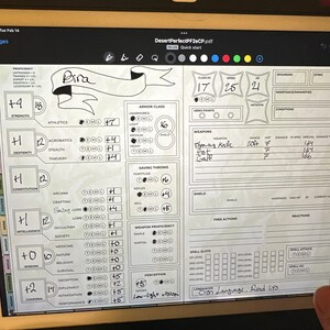 Digital Character Sheet Template PDF and PNG - Etsy