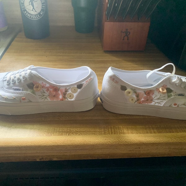 Embroidered Vans Shoes, Custom Hand Embroidery to Order, Personalized ...