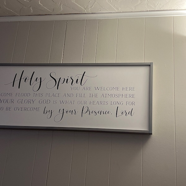 Holy Spirit You Are Welcome Here Sign | Scripture Signs | Living Room ...