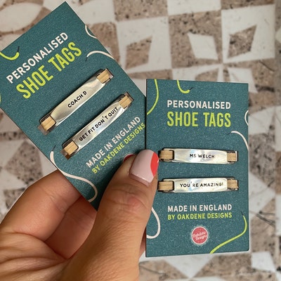 Personalised Metal Shoe Tags - Etsy UK