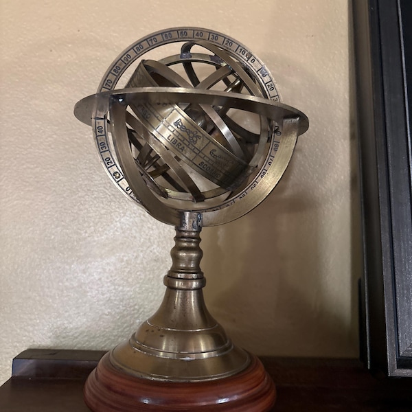 18 Inch Brass Armillary Sphere With Working Compass, Lion Brass Sphere ...