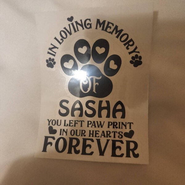 In Loving Memory Decal, Pet Memory Decal, Dog Memory Decal, in Loving ...