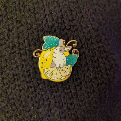 Lemon Bunny Enamel Pin, Lemon Pin, Rabbit Pin, Bunny Pin, Rabbit Gifts ...
