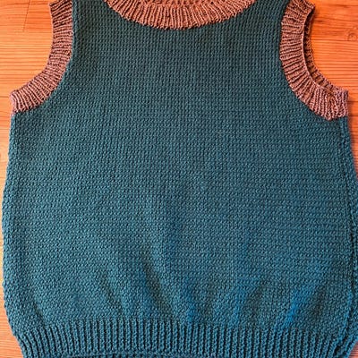 Knitting Pattern V-neck Vest, Easy to Knit, Beginner Friendly Tutorial ...