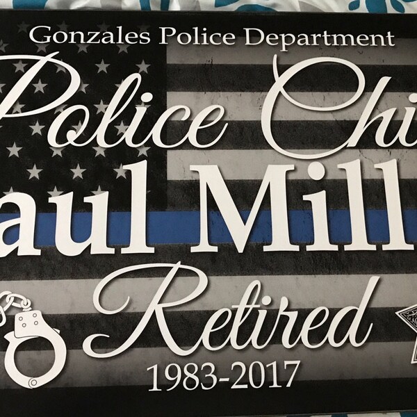 Police Officer Retirement Sign, Police Retired Sign, Police Gift ...