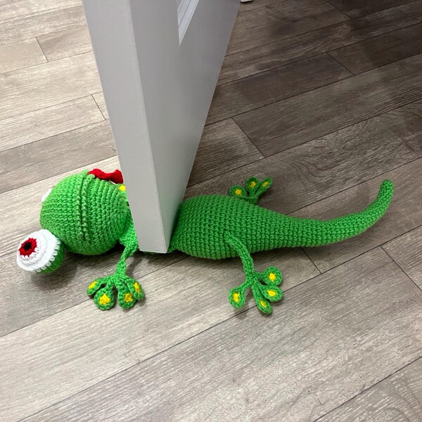 Lizard Crochet Door Stop Pattern: No-sew Amigurumi Home Decor, Easy ...