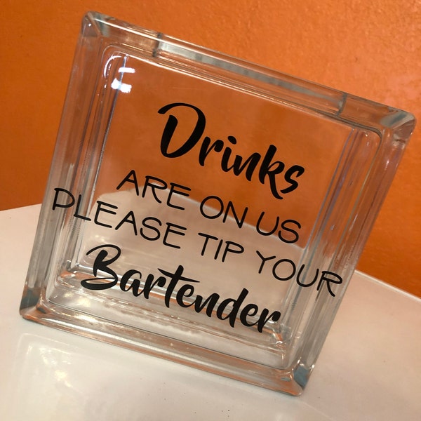Wedding Bar Decal, Bartender Tip Jar, Open Bar Tip Decal, Wedding Sign ...