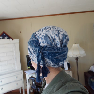 Amazing Soft Blue White Headscarf TICHEL, Hair Snood, Head Scarf, Head ...