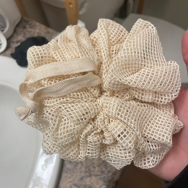 Organic Cotton Shower Pouf | Zero Waste Body Loofah | Ecofriendly Bath ...