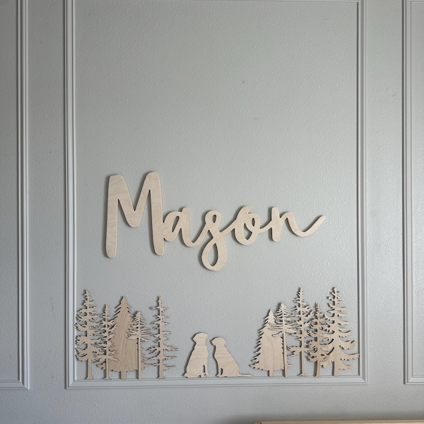 Custom Wood Name Sign for Nursery or Kids Room Decor, Personalized ...