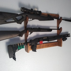 Oak Wooden Gun Rack Stand Antique Rifle Shotgun Presentation | Etsy