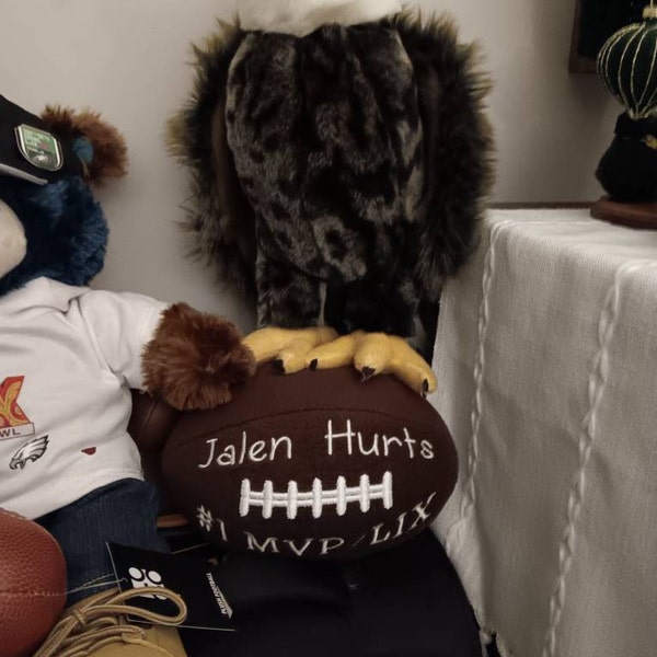 Personalized Football Plush Stuffie - Handmade Fleece Embroidered ...
