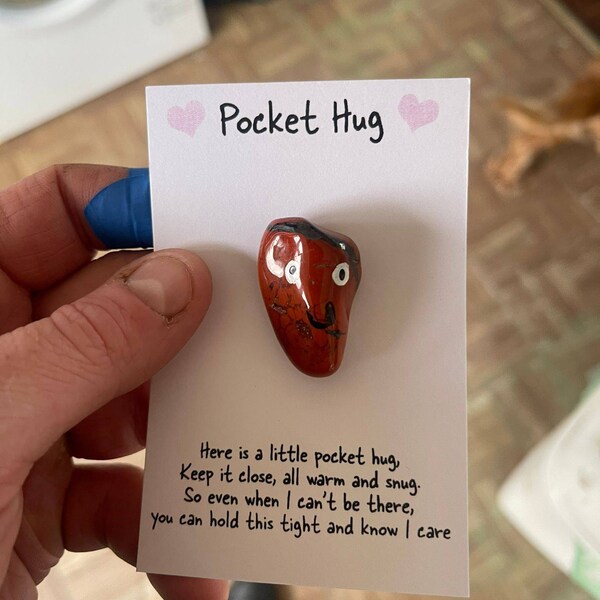 Crystal Pocket Hug, Letterbox Gift, Poem Card, Pick Me up Gift, I Miss ...