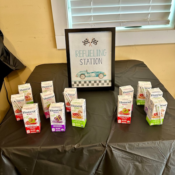 Fueling Station Party Sign Race Car 2nd Birthday Two Fast Table Sign ...