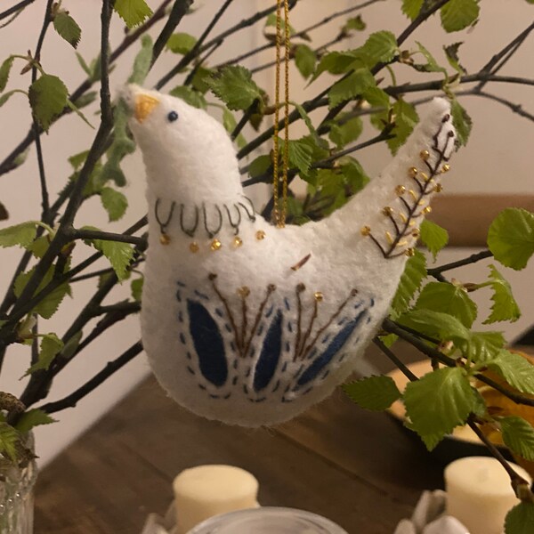 Gold Easter Rooster and Hen Decorations Felt Easter Chickens ...