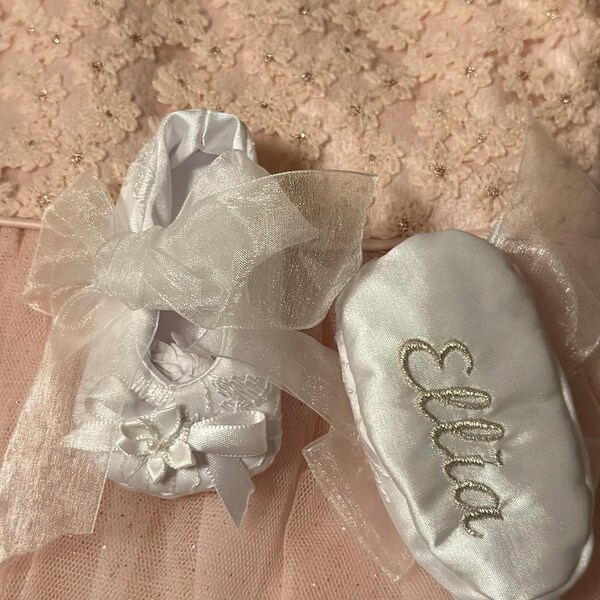 Champaign Colored Christening, Baptism, Blessing Shoes for Baby Girls ...