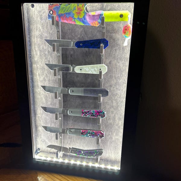 Knife Display Case With Led, Custom Knife Holder, Knife Storage, Pocket ...