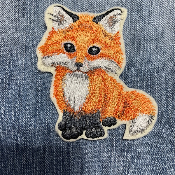 Fox Embroidered Patch -fox Applique - Mini Fox Embroidery - Sew on or ...