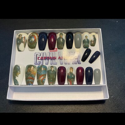 Full Set of Acrylic Nails.. inspired LABYRINTH David Bowie. Any Shape ...