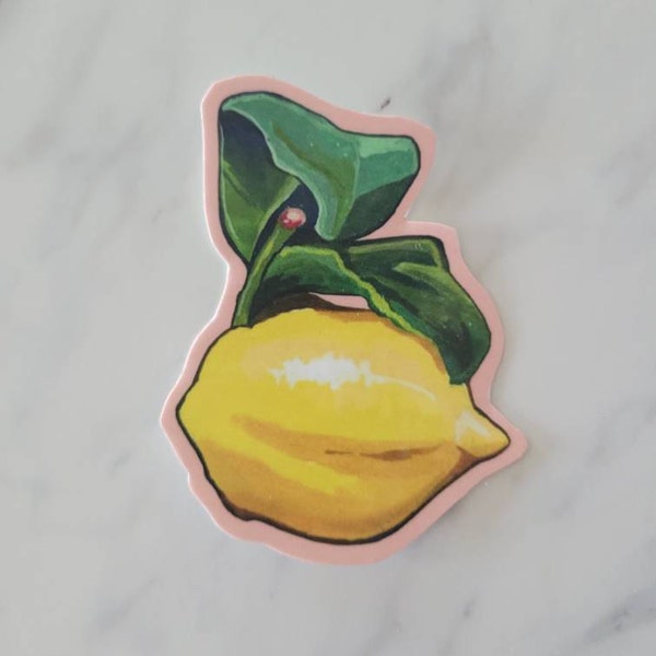 Lemon Watercolor Vinyl Sticker | Fruit Sticker | Cute Laptop Stickers ...