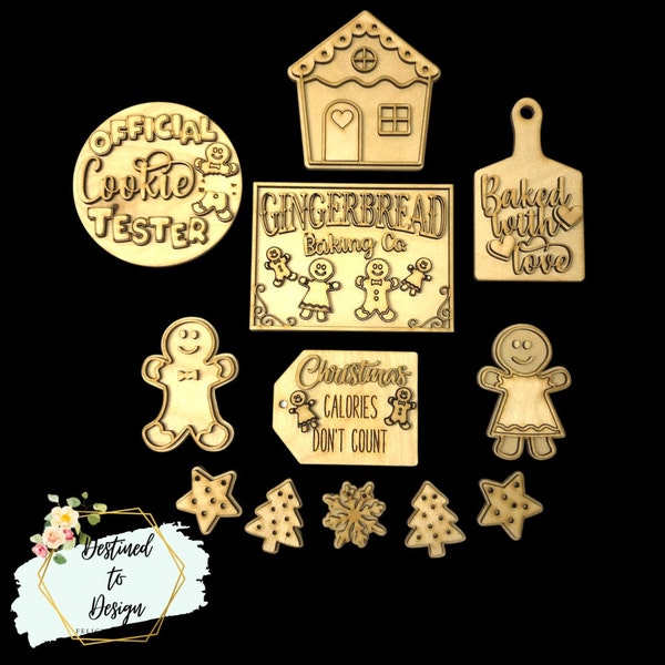 Gingerbread Tiered Tray File SVG, Glowforge Christmas Tier Tray ...